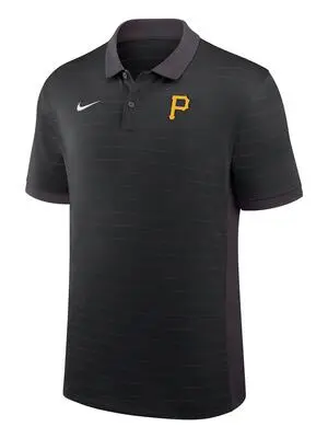Nike Pittsburgh Pirates Authentic Collection Striped Victory Dri-fit Mlb Polo - Black