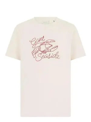 Gant Lobster-embroidered T-shirt - Neutrals