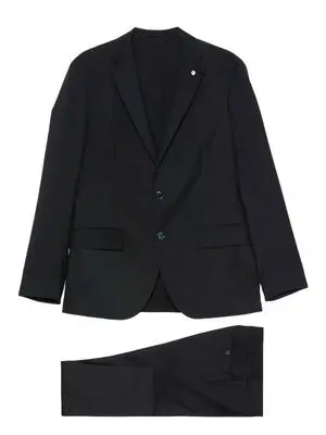 LUIGI BIANCHI MANTOVA Single-breasted Notched-lapels Suit - Blue