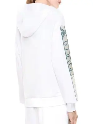 EA7 Logo Tape Hoodie - White