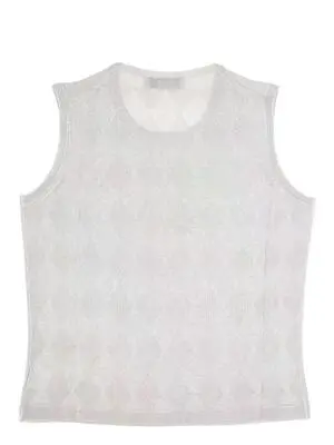 GRAN SASSO Sleeveless Jacquard Tank Top - Neutrals