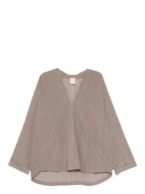JAN JAN VAN ESSCHE Striped V-neck T-shirt - Neutrals