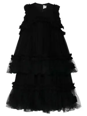 Noir Kei Ninomiya Ruffled Tiered Dress - Black