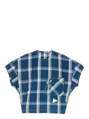 AND WANDER Check Print Blouse - Blue
