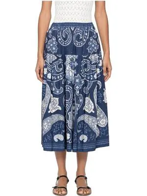Sea Emelina Paisley Print Midi Skirt - Black
