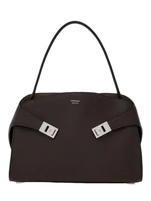 FERRAGAMO Hug Soft Two-tone Shoulder Bag - Brown