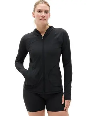Athleta Sunstop Upf 40+ Zip Up Jacket - Black