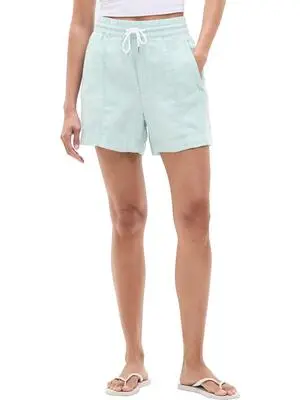 Athleta Linen Mid-rise 4" Shorts - Sky