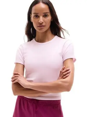 Athleta Athleta Signature Rib Crop Tee Ballet
