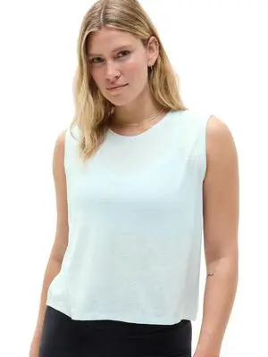 Athleta Getaway Linen Blend Muscle Tank - Sky