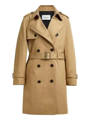 COACH OUTLET Coach Mid Trench Coat With Signature Collar - Khaki
