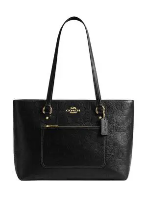 COACH OUTLET Coach Signature Leather Station Tote Bag - Gold/black