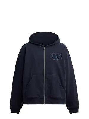 COACH OUTLET Coach Boxy Full Zip Hoodie - Navy