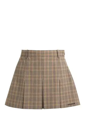 COACH OUTLET Coach Pleated Plaid Recycled Polyester Skirt - Tan Multi