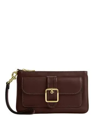 COACH OUTLET Ashton Glazed Leather Wristlet - Gold/maple