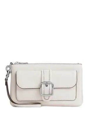 COACH OUTLET Ashton Glazed Leather Wristlet - Silver/chalk
