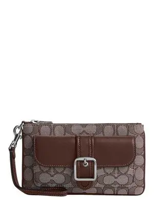 COACH OUTLET Coach Ashton Wristlet In Signature Jacquard - Silver/oak/maple