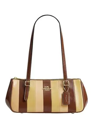 COACH OUTLET COACH Asher Striped Patchwork Shoulder Bag Gold/redwood Multi