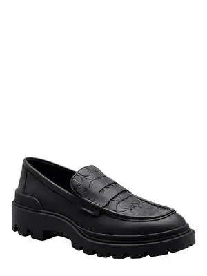 COACH OUTLET Signature Print Loafer Shoes - Black