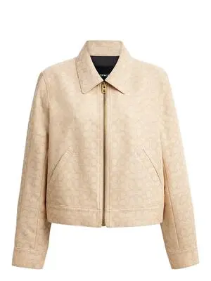 COACH OUTLET Coach Signature Zip Front Jacket - Light Khaki