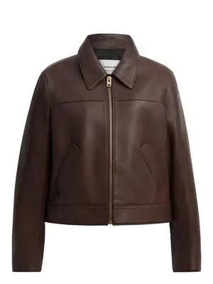COACH OUTLET Coach Leather Jacket - Maple