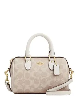 COACH OUTLET Mini Rowan Crossbody Bag In Signature Canvas - Gold/sand/chalk