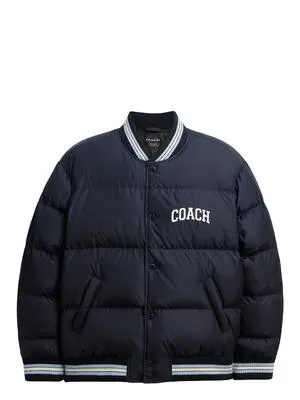 COACH OUTLET Coach Varsity Down Jacket In Recycled Polyester - Navy