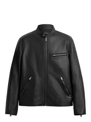 COACH OUTLET Leather Racer Jacket - Black