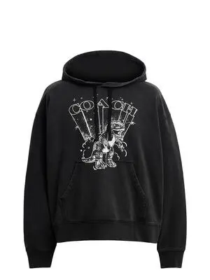 COACH OUTLET Rex Hoodie With Graphic Print - Washed Black