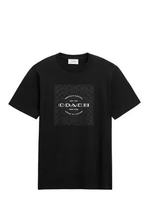 COACH OUTLET Signature Square T-shirt In Organic Cotton - Black