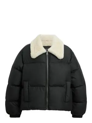 COACH OUTLET Puffer Jacket With Shearling Collar - Black