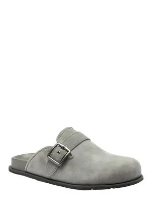 COACH OUTLET Coach Buckle Clog In Suede - Charcoal