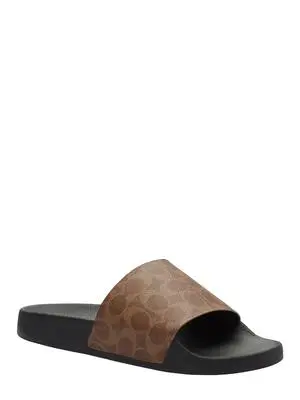 COACH OUTLET Signature Canvas Slide - Khaki