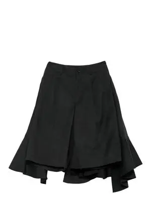 Comme Des Garçons Ruffled Asymmetric Shorts - Black
