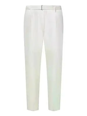 BE ABLE Belted Pleated Tailored Trousers - White