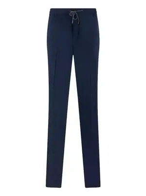 SLOWEAR Drawstring Elasticated-waist Trousers - Blue