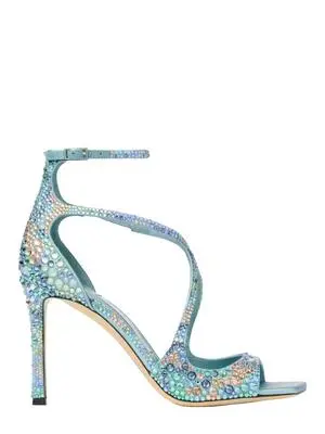 JIMMY CHOO Azia 95 Crystal-embellished Sandals - Blue
