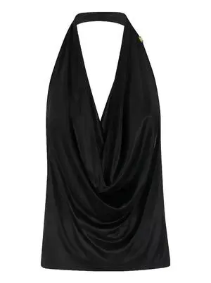 Elisabetta Franchi Draped Halter-neck Top - Black