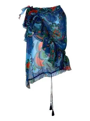 Etro Ruffled Paisley-print Sleeveless Top - Blue