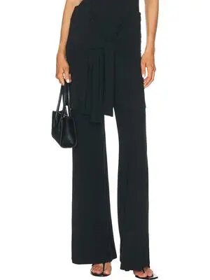 Beaufille Waist Tie Wide Leg Pants - Black