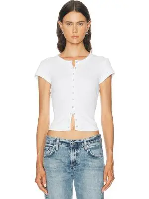 Citizens Of Humanity Citizens Of Humanity Tabi Short Sleeve Cardigan White