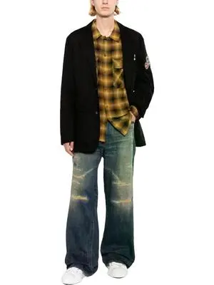 KAMIYA Distressed Patchwork Jeans - Blue