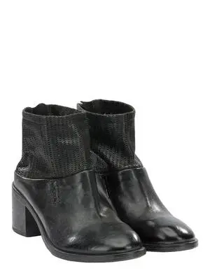 Moma Panelled Leather Ankle Boots - Black