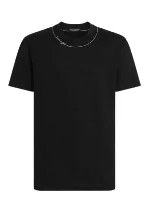 Dolce & Gabbana Cotton T-shirt With Embroidery - Black