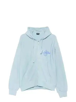 StÜssy Surf Logo Zip-up Hoodie - Blue
