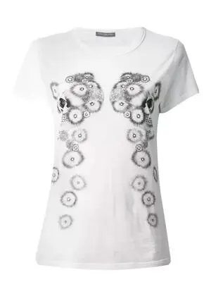 Alexander McQueen Double Skull Print T-shirt - White