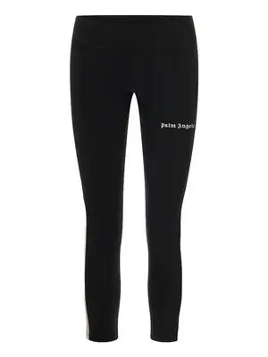Palm Angels Logo Print Side Stripe Trousers - Black