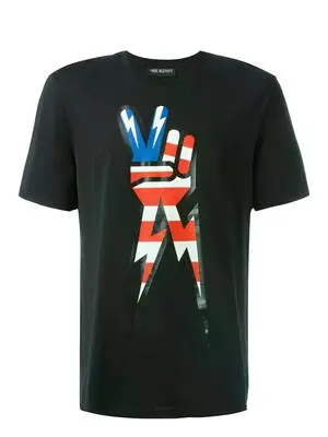 Neil Barrett Peace Sign Print T-shirt - Black