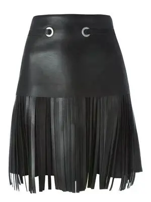 Neil Barrett Fringed Layered Midi Skirt - Black
