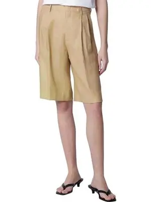 TAGLIATORE Tagliatore Pleated Linen Shorts